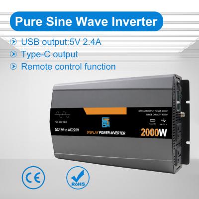 China 2000 W Pure Sine Wave Power Inverter – DC 12V/24V/48V to AC 110V/220V for sale