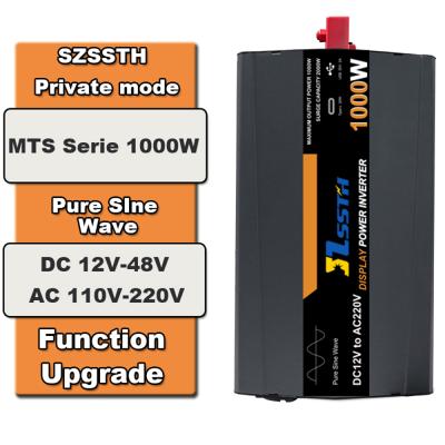 China 1kW Pure Sine Wave Solar Inverter 12V/24V to 110V/220V 2000W Peak for sale