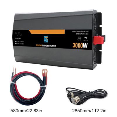 China 3KW Pure Sine Wave Power Inverter 12V/24V to 220V 6000W Peak for sale