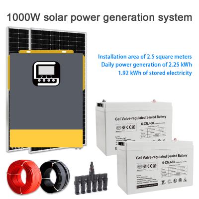 China 1KW Off Grid Solar Energy System with Monocrystalline Silicon Solar Panel for Home Power Supply for sale