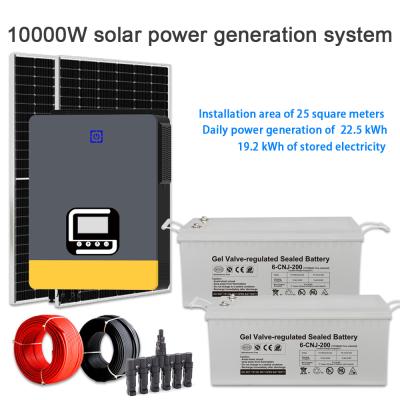 China Home Power Solution: 10KW Hybrid Solar System with GEL Battery Storage to Prevent Power Outages and Maximize Solar Energy for sale