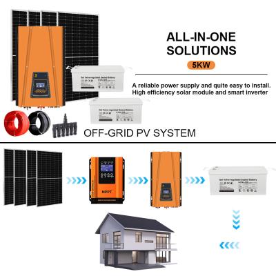 China Power with Peace of Mind: Certified 5KW Off-Grid Solar Kit Featuring Long-Lasting GEL Battery (Meets CE, RHOS, FCC Standards) for sale