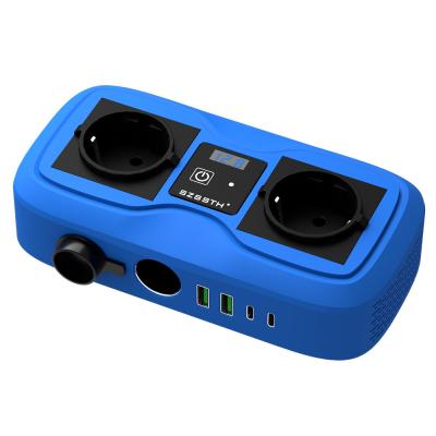 China 200W Car Power Inverter with LCD Display & Dual Cigarette Lighter Plugs, 2 USB Ports and AC Outlet, 12V to 220V Modified Sine Wave for sale