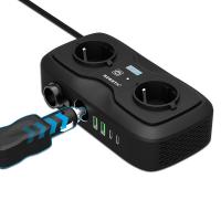 China 200W GaN Car Power Inverter & PD Charger, 12V to 220V Modified Sine Wave AC with 30W USB-C Fast Charge for sale