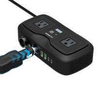 China 200W Car Power Inverter with 2 AC Outlets and Dual USB-C | 12V to 220V Modified Sine Wave Converter for sale