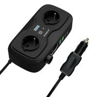 China 200W GaN All-in-One Car Power Inverter & PD Fast Charger | 12V to 220V AC with Display & Over-Voltage Protection for sale