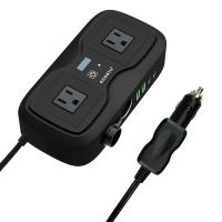 China 200W Modified Sine Wave Car Power Inverter | DC 12V to AC 220V Converter with 2 AC Outlets & 2 USB Ports for sale