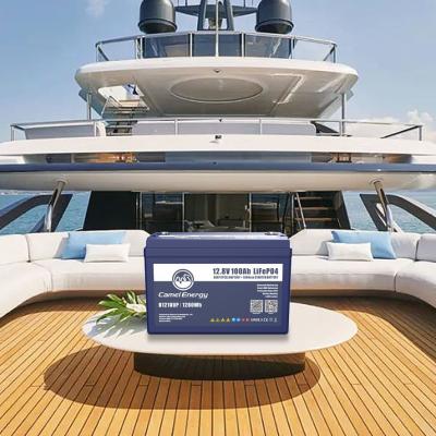China 12.8V 100Ah Marine LiFePO4 Battery with 800A Instantaneous Discharge IP67 Waterproof and Dual Cranking Deep-Cycle Design for sale