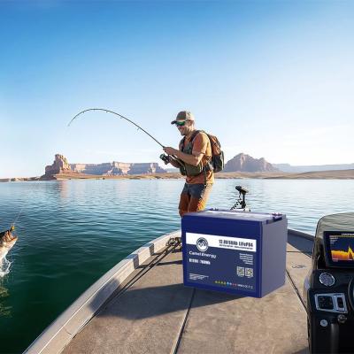 China 12.8V 60Ah Marine LiFePO4 Battery with Bluetooth BMS | IP67 Waterproof Deep Cycle Lithium Boat Battery for sale