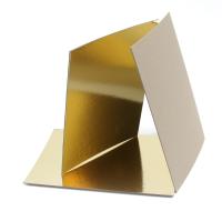 China Super Quality PE Coated Metallized Gold Foil Laminated Rigid Anti-Curl Cake Board Base Paperboard for sale