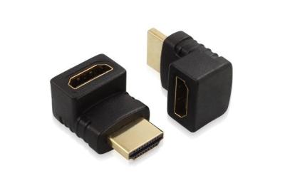 China 90 degree hdmi gold plated adapter,up angle hdmi male to female adapter for sale
