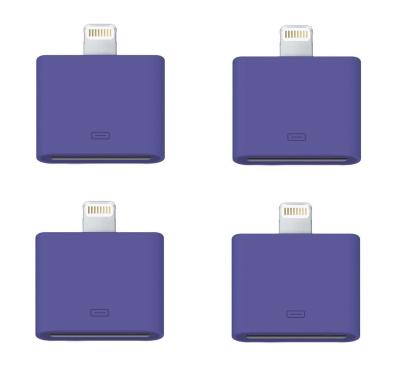 China Fashionable 30 Pin to 8 Pin Data Sync Adapter for iPhone 5 5s 5c iphone4 cable cord Purple for sale