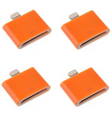 China Fashionable 30 Pin to 8 Pin Data Sync Adapter for iPhone 5 5s 5c iphone4 cable cord Orange for sale
