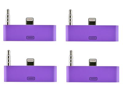 China colorful 30pin to 8 Pin AUDIO ADAPTERS converter for iPhone 5 5s 5c Itouch Nano 7 Purple for sale