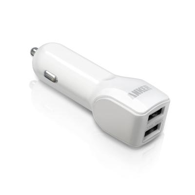 China Anker USB 4.8A2.4W Dual Port Car Charger Simultaneous full-speed charging White for sale
