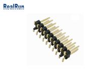 China Black 2.54 Mm Header Connector PA6T 2 Row SMD Square Pin Male Plug for sale