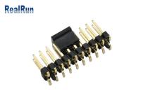 China Black 2.54 Mm Header Connector PA6T 2 Row SMD Square Pin Male Plug for sale