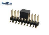 China Black 2.54 Mm Header Connector PA6T 2 Row SMD Square Pin Male Plug for sale