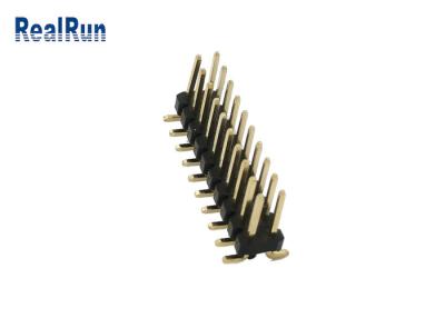 China Black 2.54 Mm Header Connector PA6T 2 Row SMD Square Pin Male Plug for sale
