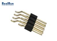 China Right Angle SMT Pin Header 2x4P Brass Gold Connector With Post PCB Male Board 1.27 Pitch for sale