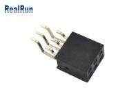 China Stamped Terminal 2x3p Total 6 Pin Female Socket Header SMT Brass Gold Plated PA6T for sale