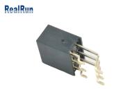 China Stamped Terminal 2x3p Total 6 Pin Female Socket Header SMT Brass Gold Plated PA6T for sale