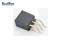 China Stamped Terminal 2x3p Total 6 Pin Female Socket Header SMT Brass Gold Plated PA6T for sale