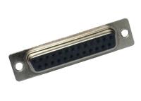 China 25 Pin Black DB D SUB Connector Solder Female Straight Type DP Socket for sale