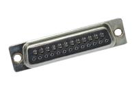 China 25 Pin Black DB D SUB Connector Solder Female Straight Type DP Socket for sale