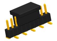 China 0.75A SMT Pin Header 10P PCB Single Row CAP PA6T Right Angle Connector for sale