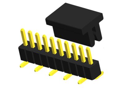 China 0.75A SMT Pin Header 10P PCB Single Row CAP PA6T Right Angle Connector for sale