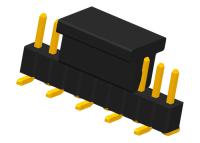 China 0.75A SMT Pin Header 10P PCB Single Row CAP PA6T Right Angle Connector for sale