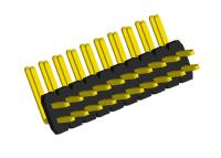 China Double Row 1.27 Mm Pin Header Connector Right Angle Type 20 Pin Header 2x10 for sale