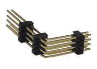 China Black 8 Pin Header Connector 1.27mm Two Row Right Angle Type Three Plastic for sale