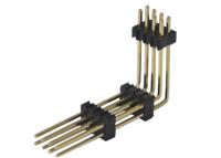 China Black 8 Pin Header Connector 1.27mm Two Row Right Angle Type Three Plastic for sale