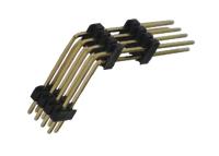 China Black 8 Pin Header Connector 1.27mm Two Row Right Angle Type Three Plastic for sale