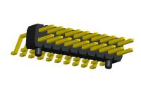 China Double Row Pin Header Horizontal SMT Type 2x20 Pin Header Black 1.27mm for sale