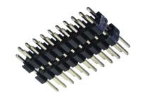 China Solder 2x20 Pin Header Connector Dual Row 180 Degree Type Double Plastic for sale
