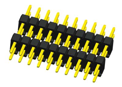 China Solder 2x20 Pin Header Connector Dual Row 180 Degree Type Double Plastic for sale