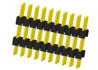 China Solder 2x20 Pin Header Connector Dual Row 180 Degree Type Double Plastic for sale