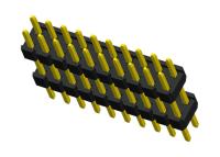 China Solder 2x20 Pin Header Connector Dual Row 180 Degree Type Double Plastic for sale