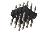 China 3x4 12 Pin Header Connector Three Row Black 180 Degree DIP Type For PCB for sale