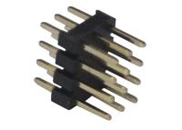 China 3x4 12 Pin Header Connector Three Row Black 180 Degree DIP Type For PCB for sale