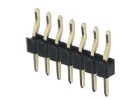 China Square Single Row 7 Pin Header Black 2.54 Pitch Connector Horizontal Type for sale