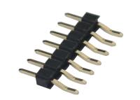 China Square Single Row 7 Pin Header Black 2.54 Pitch Connector Horizontal Type for sale