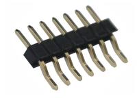 China Square Single Row 7 Pin Header Black 2.54 Pitch Connector Horizontal Type for sale