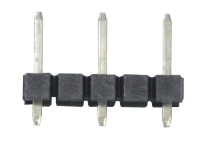 China Straight Single Row Pin Header 180 Degree Type Black 3.96 Mm Pitch Connector for sale