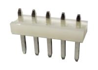 China 180 Degree Single Row Pin Header Connector 5 Pin Connector 3.96 Mm X 3.2 Mm for sale