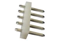 China 180 Degree Single Row Pin Header Connector 5 Pin Connector 3.96 Mm X 3.2 Mm for sale