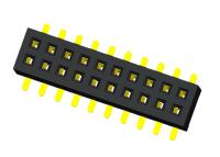 China Straight 20 Pin Header Connector Female 180 Degree Type Double Row 1.0X2.1mm for sale